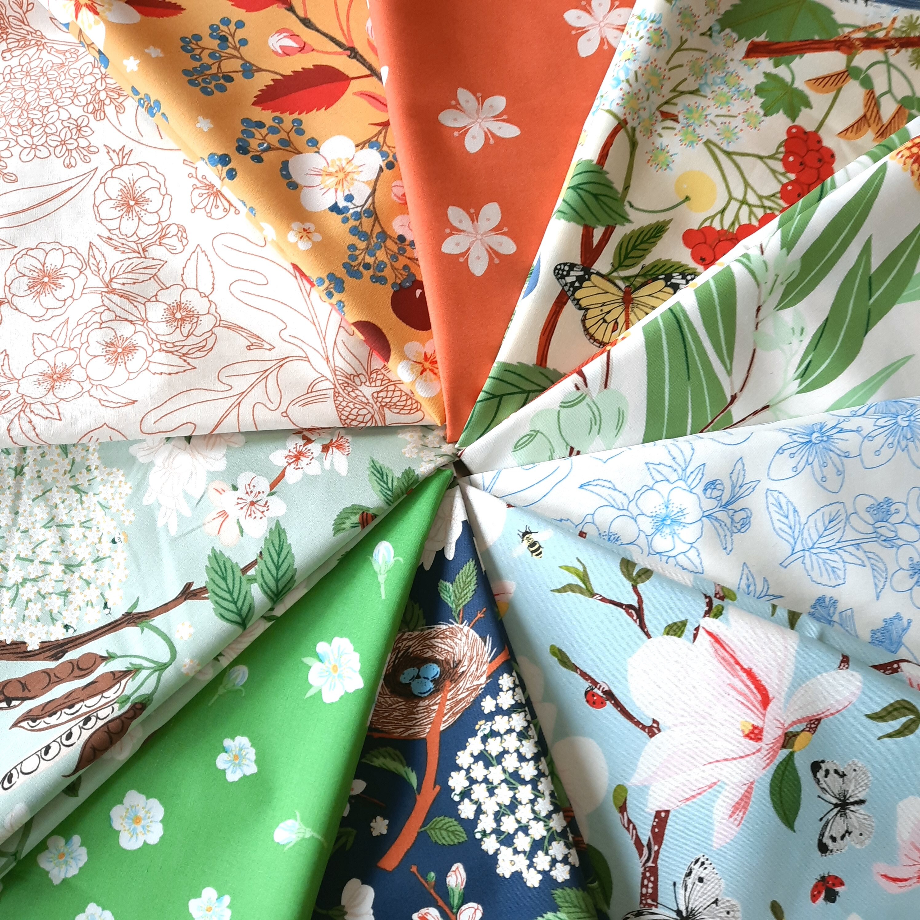 Plum Blooms Organic Cotton Poplin Fabric Flowering Trees - Etsy