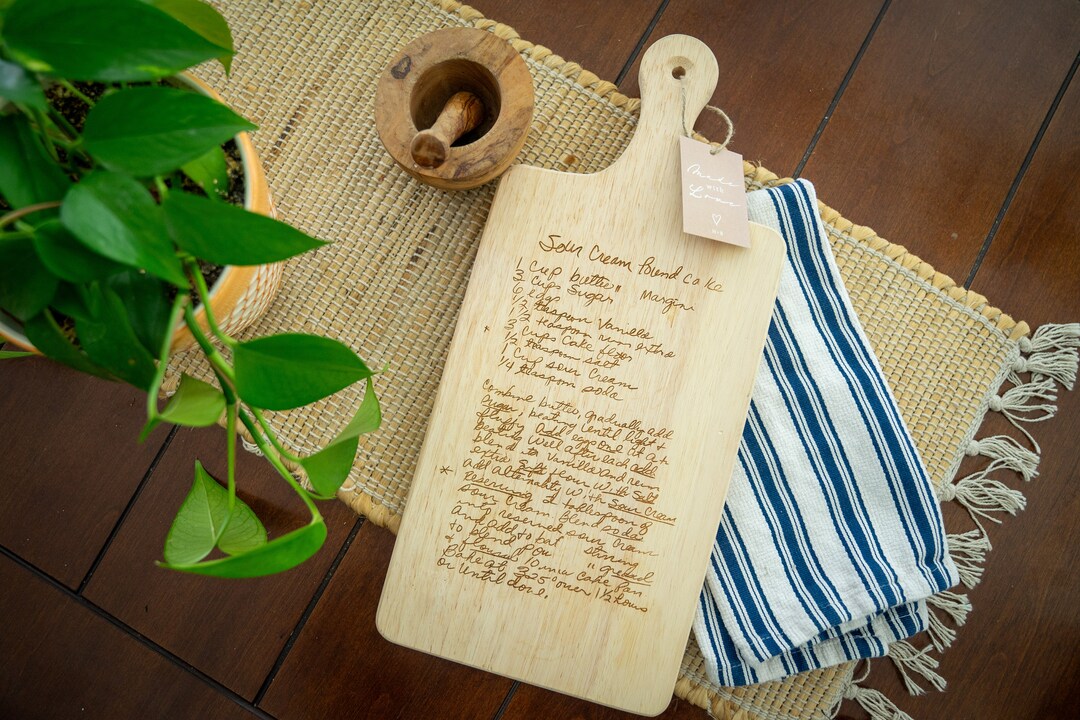 Large Personalized Cutting Board With Handwritten Recipe | Cutting ...