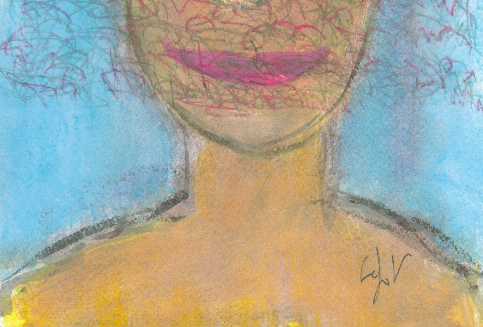 Original Boy Portrait, Beige Blue, Whimsical Sentence Writing, Shy ...