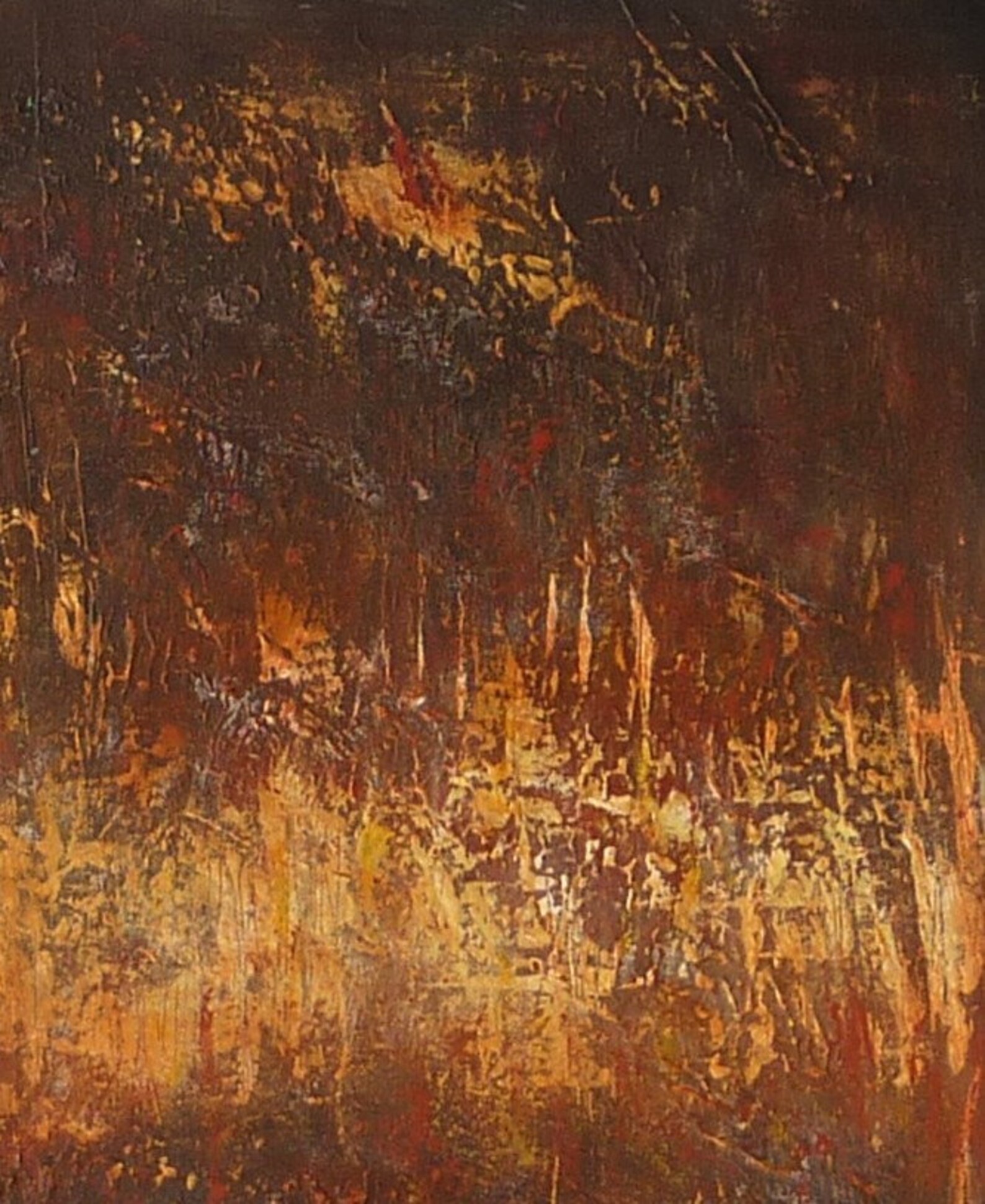 Original Textured Abstract Painting, Brown Beige Ocher Rust, Dark Light ...