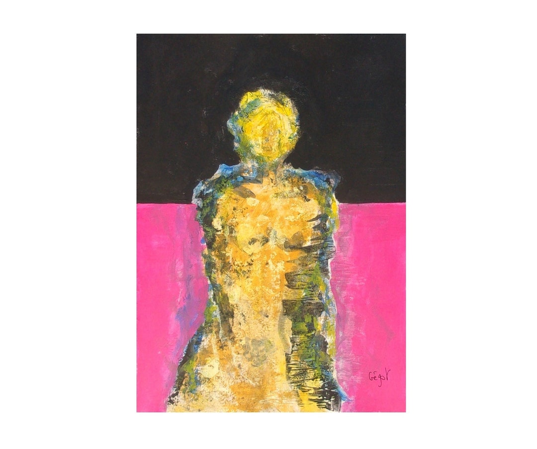Colorful Figure, Human Form, Yellow Pink Black, Pop Uncommon Artwork ...