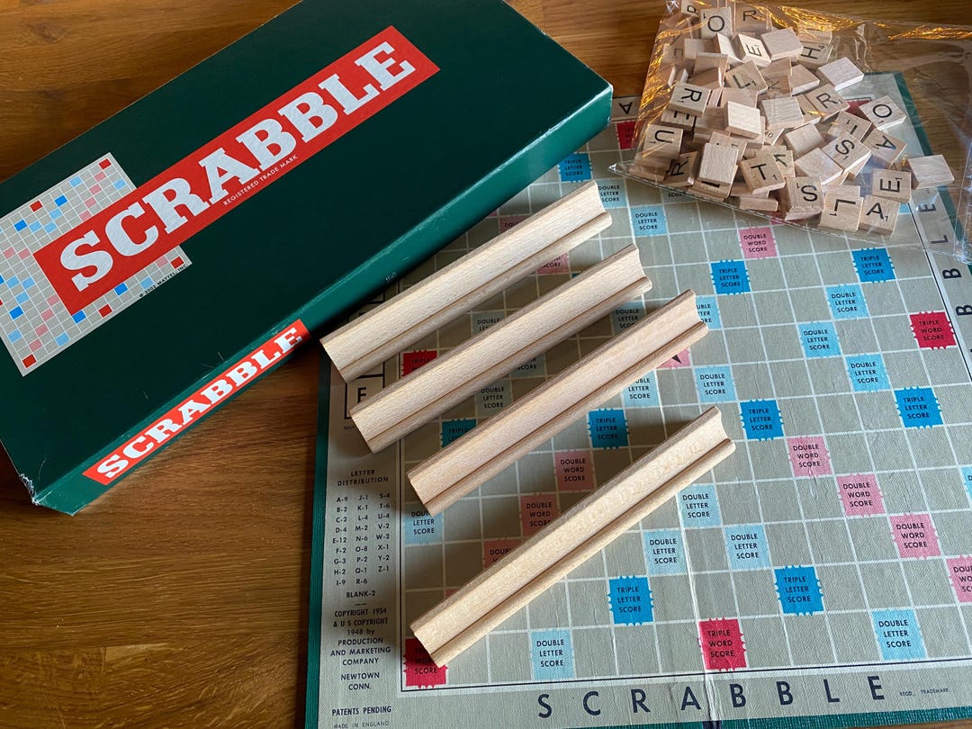Vintage Scrabble Board Game - Wooden Tiles and Racks - Mattel Inc ...