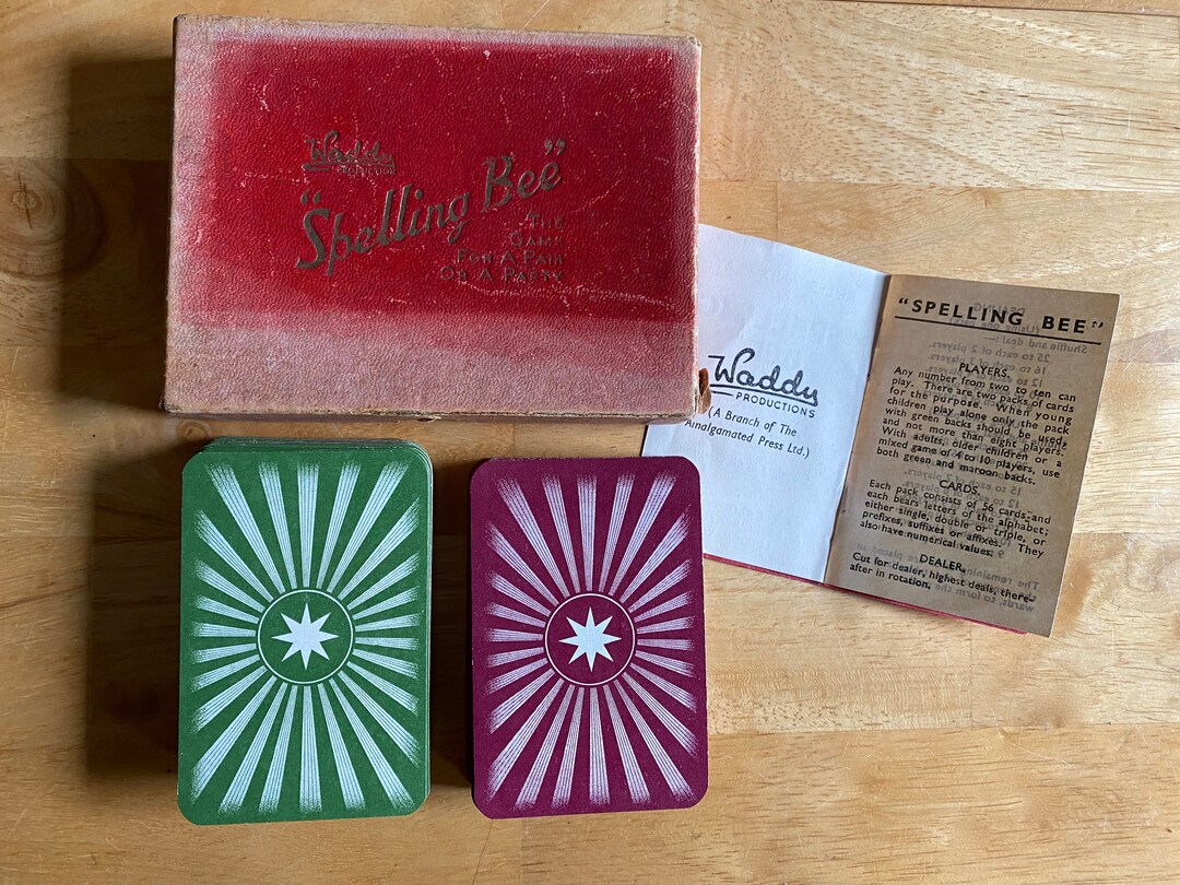 Vintage Waddy Production Spelling Bee Card Game Complete in Original ...