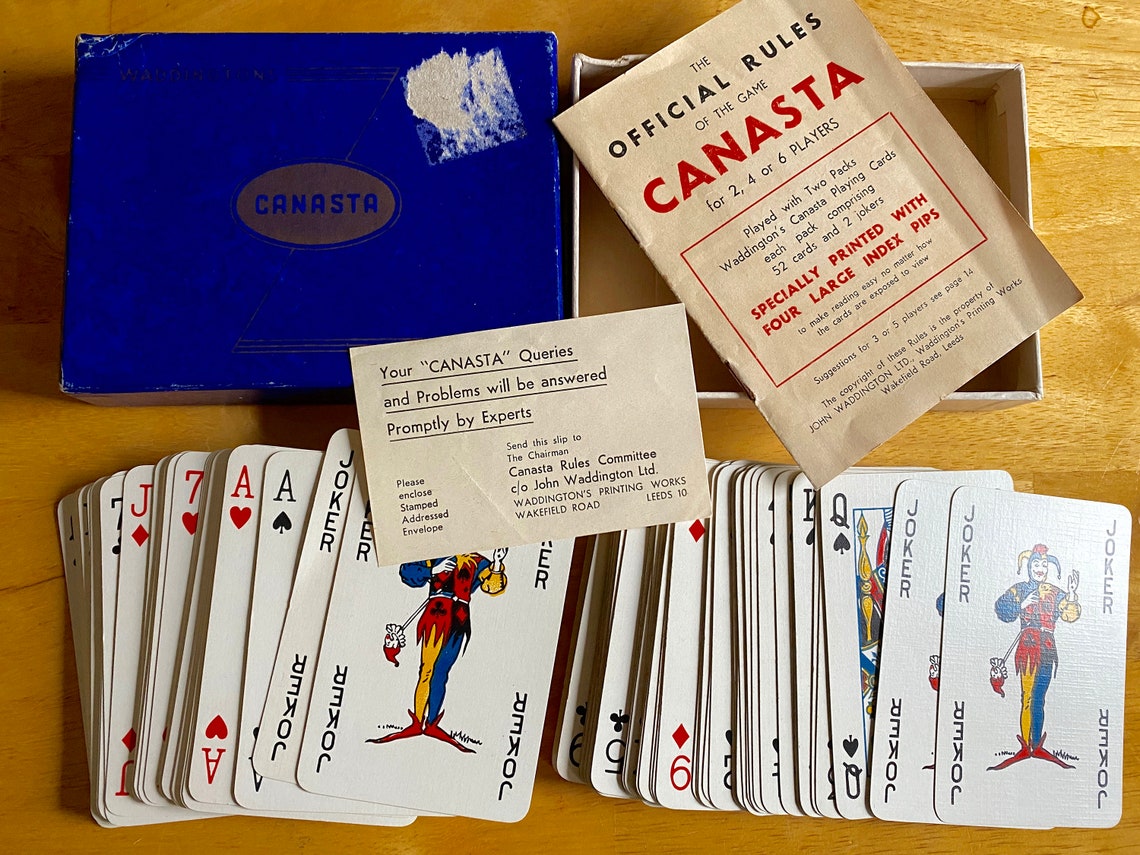 Vintage Waddingtons Canasta Card Game Complete in Original Box - Etsy UK