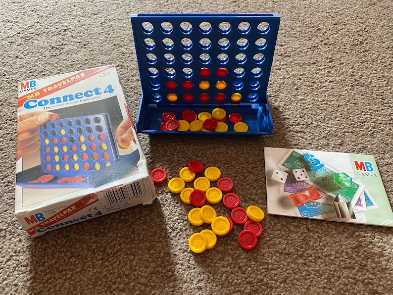 Vintage Travel Connect 4 Game MB Games the Vertical Strategy Travel ...
