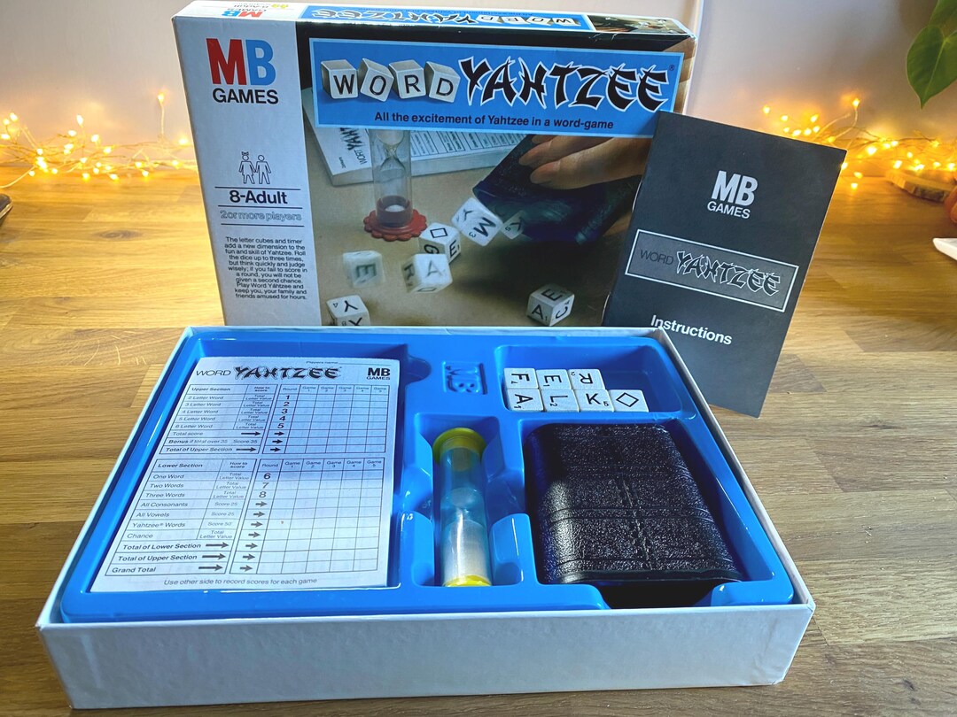 Word Yahtzee Game - MB Games - Vintage Family Game - Etsy