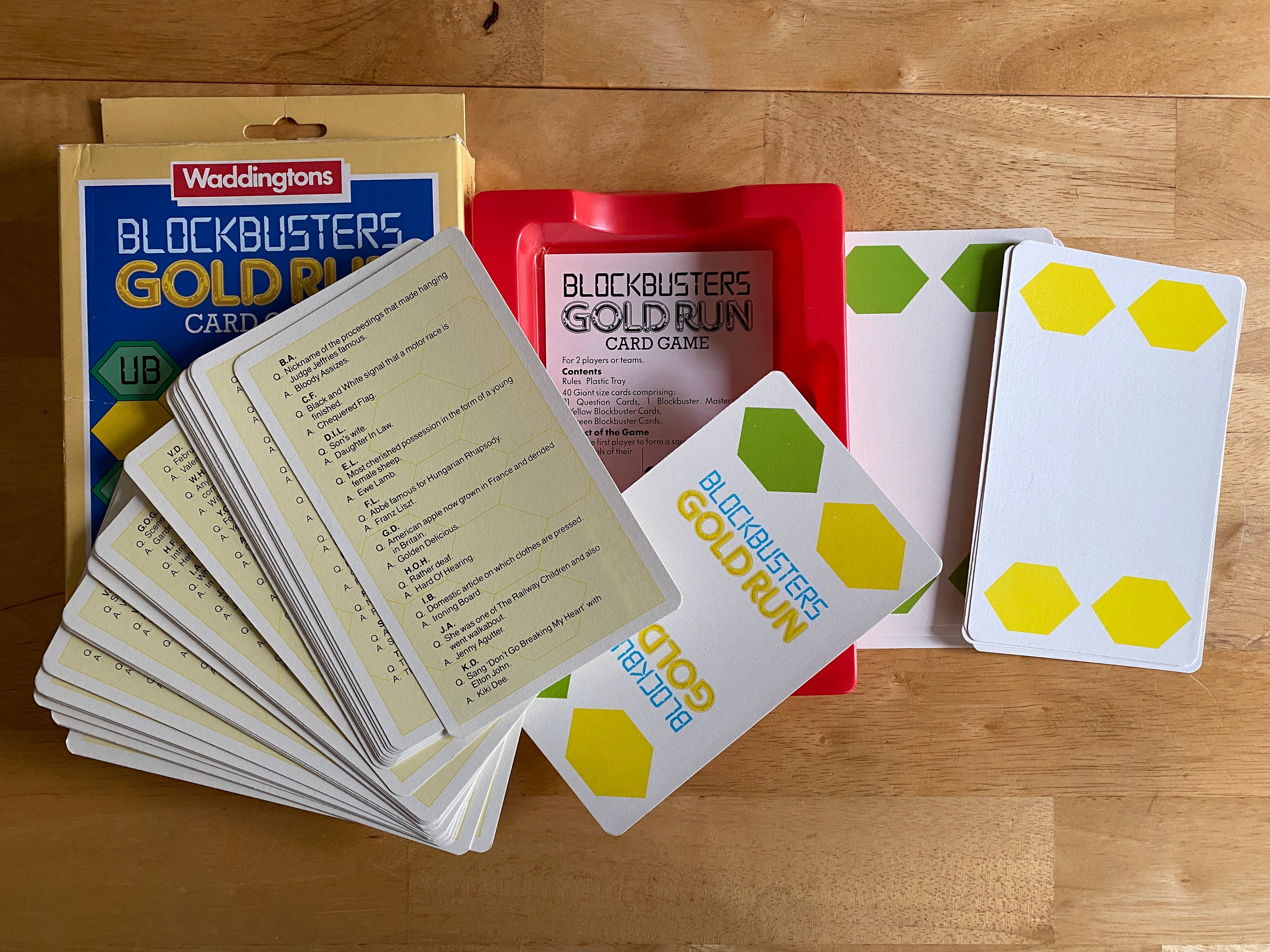 Vintage Blockbusters Gold Run Card Game Waddingtons Travel Pocket ...