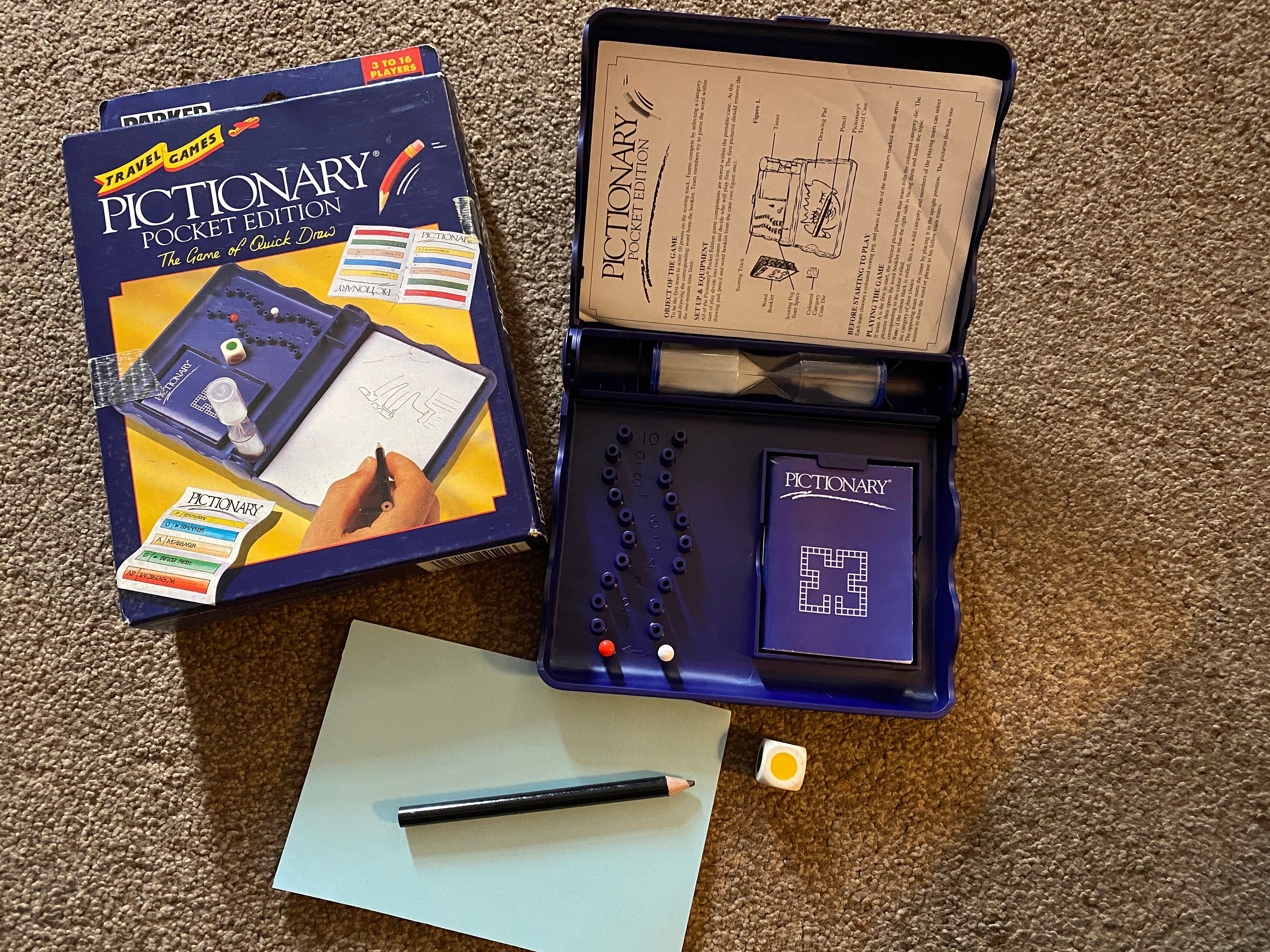 Vintage Pictionary Game Pocket Editition the Game of Quick Draw Parker ...