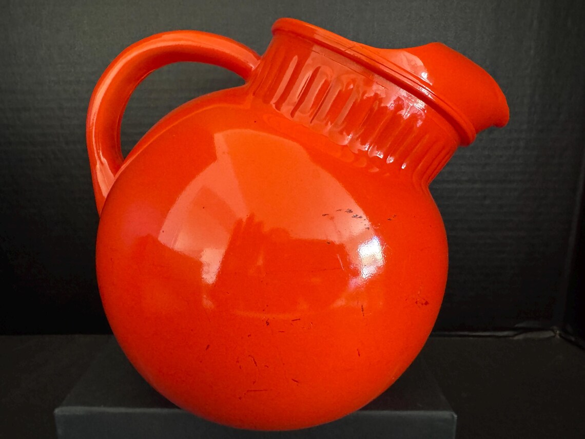 Anchor Hocking Fire King Tilted Ball Jug - Pitcher - Orange - Etsy
