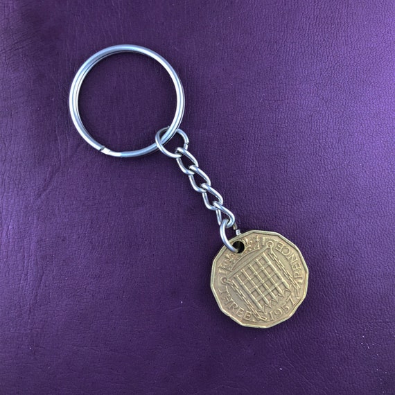 Brass 3d Threepence Coin Key Ring | Etsy