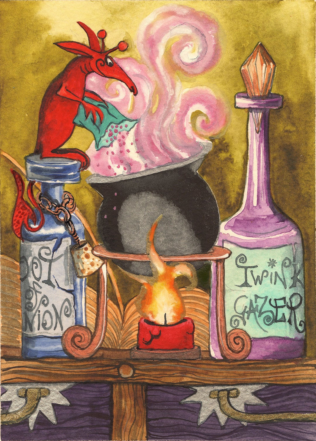 Potion Making, A3/4/5 Signed Art Print Magical Study, Matlock the Hare ...