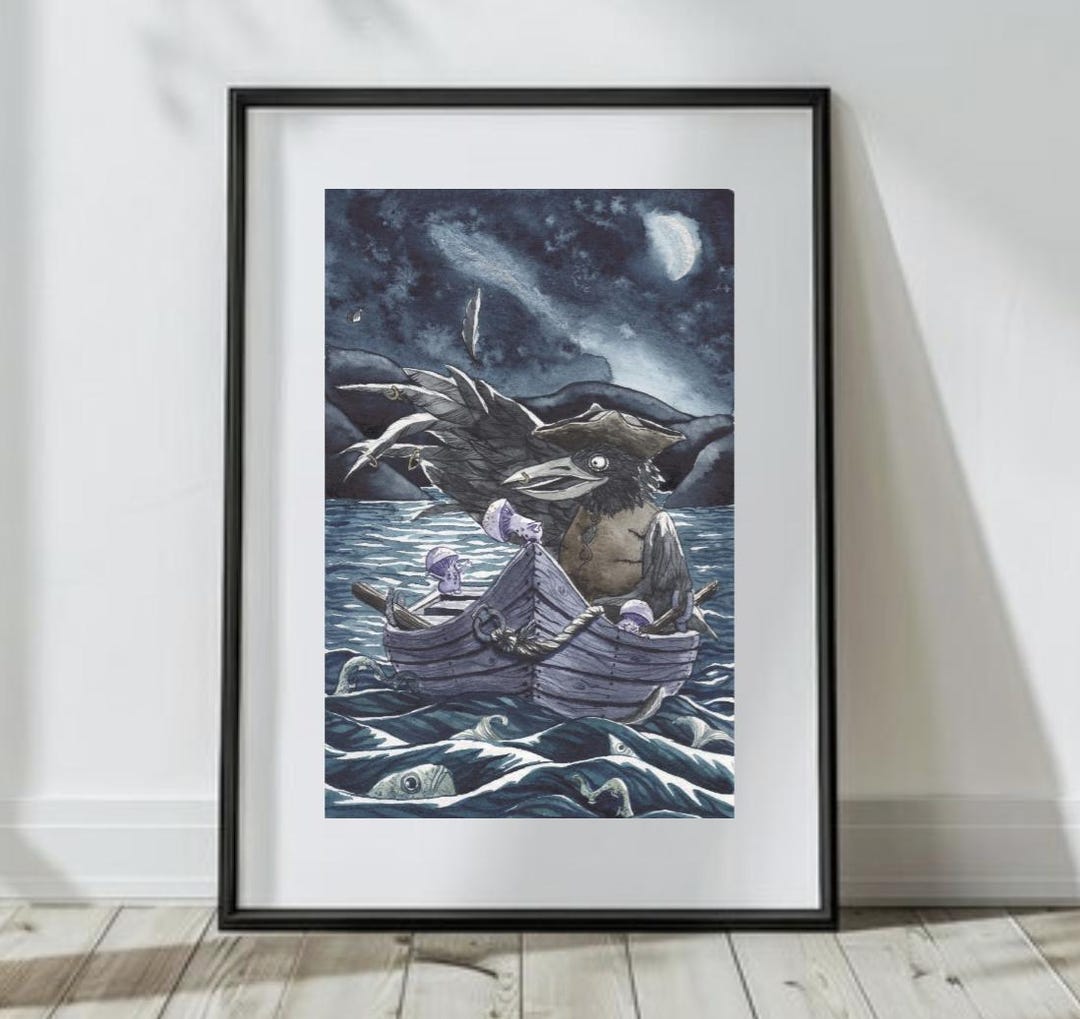 Raven Art Print: Signed A4/5 Crow Illustration - Etsy