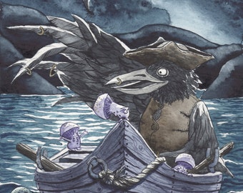 Cute Birthday Card Magical Character Fantasy Art Green Man - Etsy