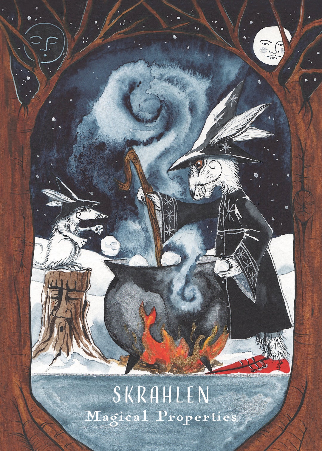 Witch and Cauldron Majickal Properties, A4/3 Signed Print Illustration ...