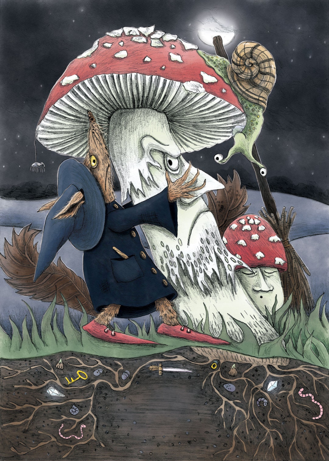 Learn, A3/4/5 Signed Art Print Toadstool Witch, Matlock the Hare ...