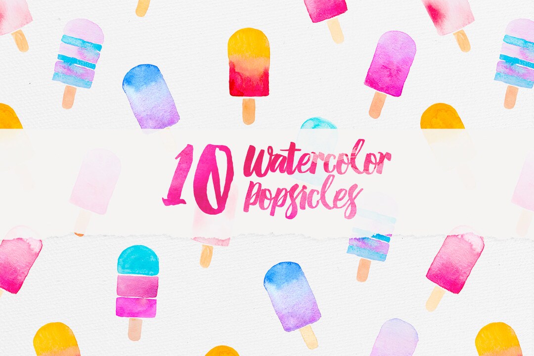 Watercolor Popsicles Popsicle Clipart, Digital File, Summer Clipart ...