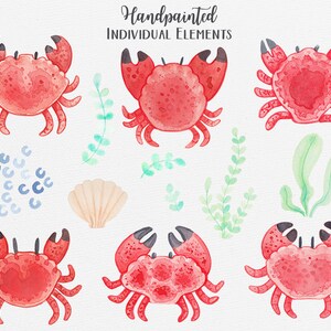 Crabulous Watercolor Set Crab Clip Art Digital File Summer - Etsy