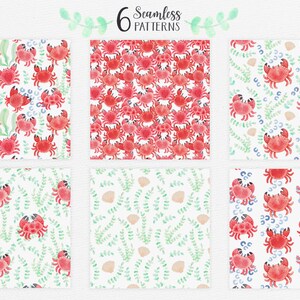 Crabulous Watercolor Set Crab Clip Art Digital File Summer - Etsy