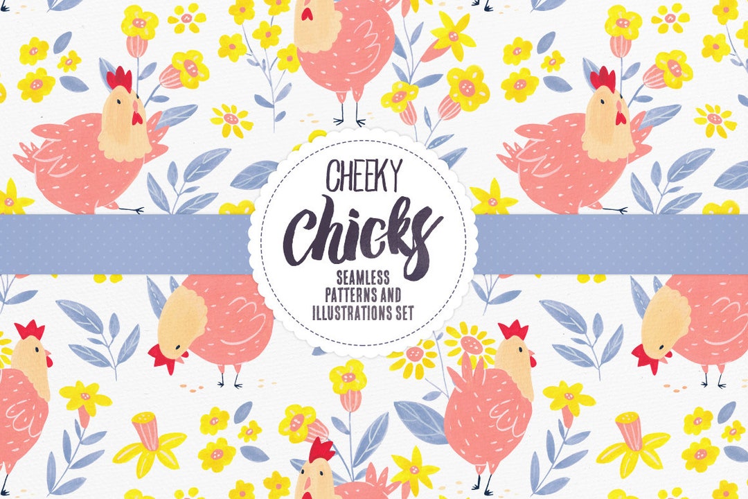 Cheeky Chicks Clipart Set Chicken Clip Art, Digital File, Animal ...