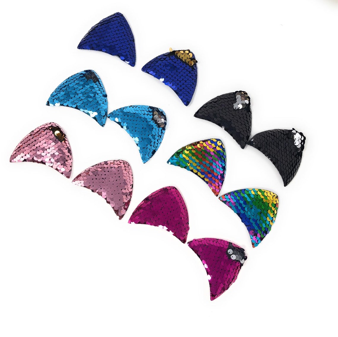 2pcs Sequins Cat Ears Padded Patch Applique Cat Ear Applique - Etsy