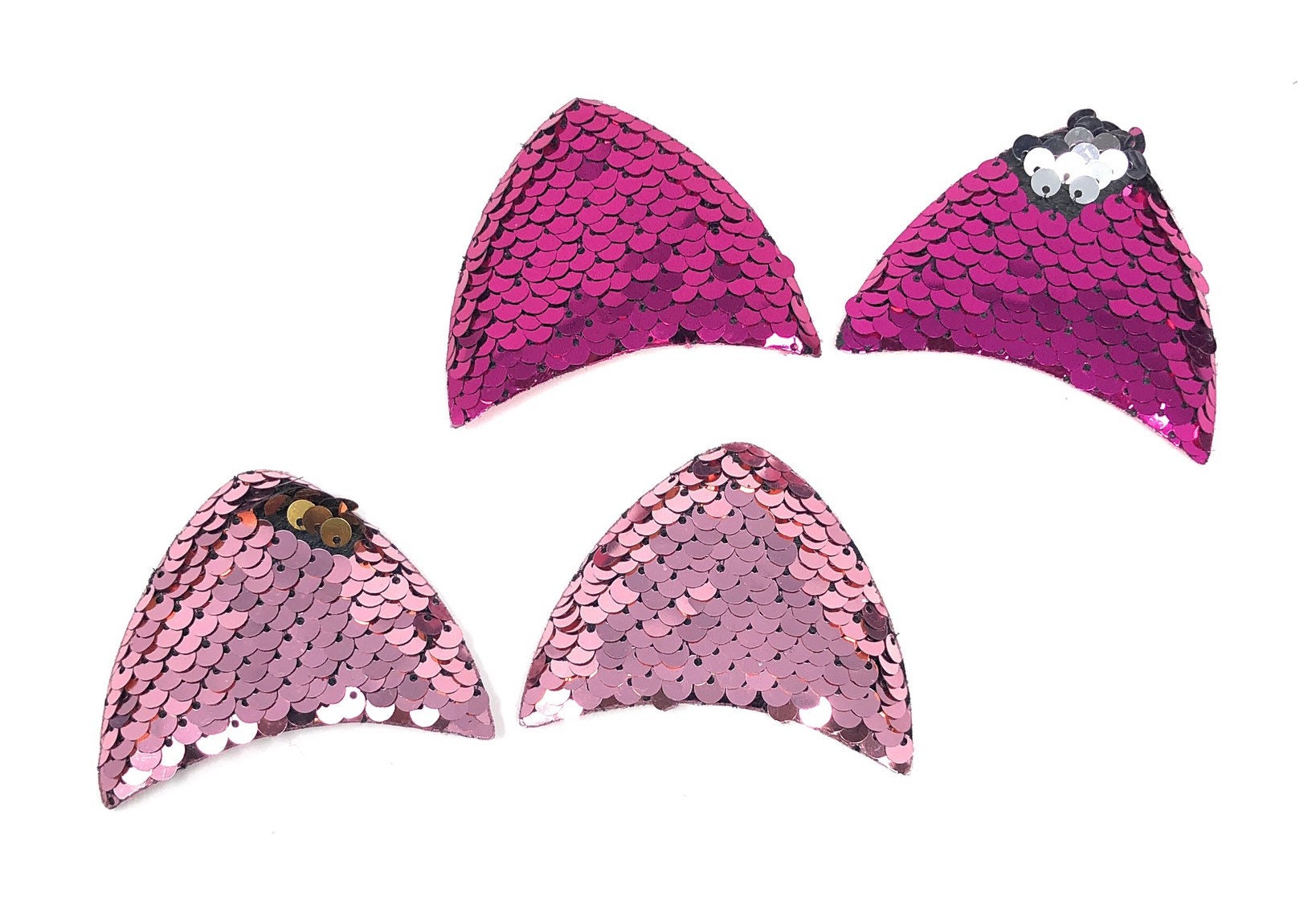 2pcs Sequins Cat Ears Padded Patch Applique Cat Ear Applique - Etsy