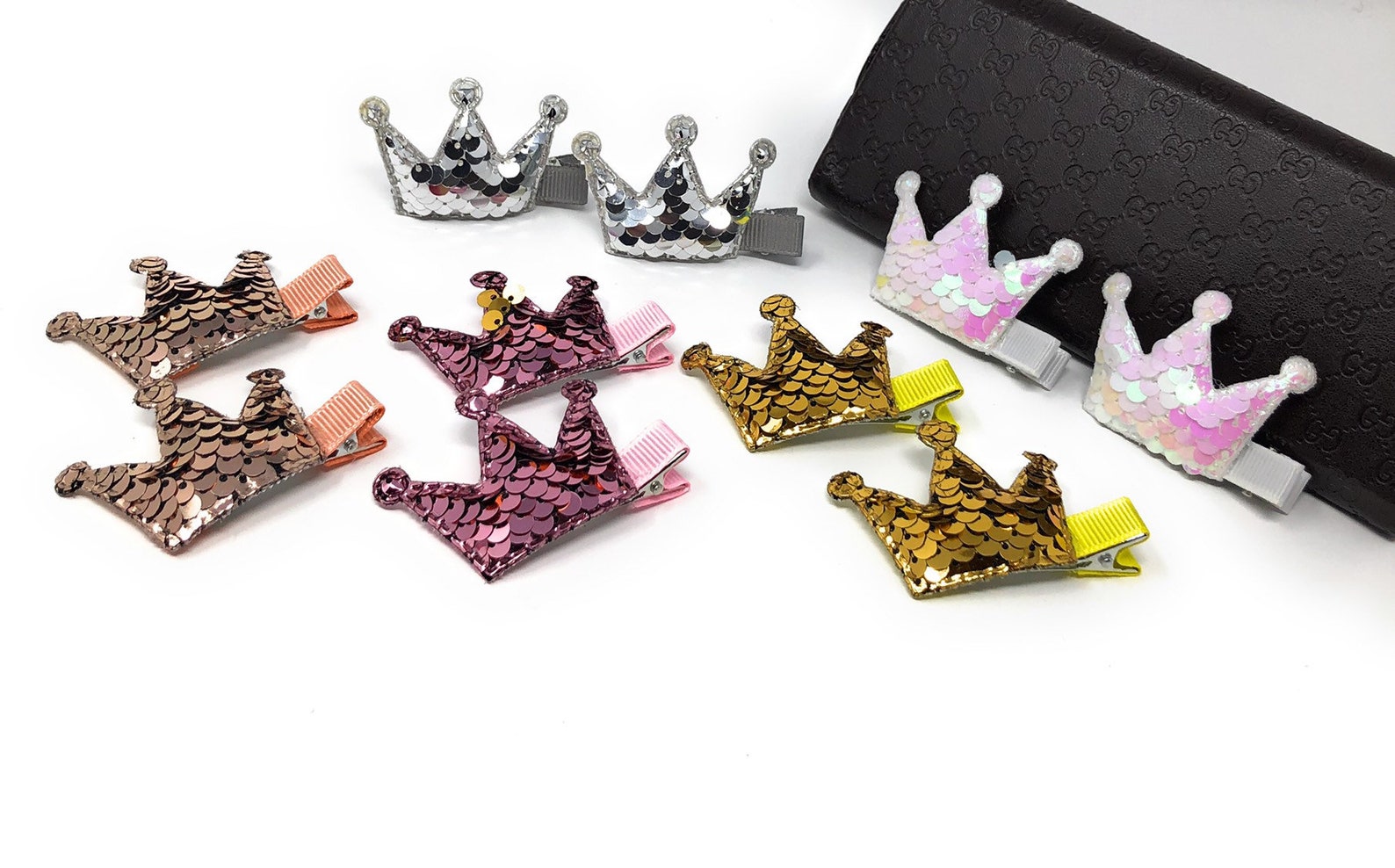 Princess Crown Sequins Hair Clips Princess Hair Clips for | Etsy