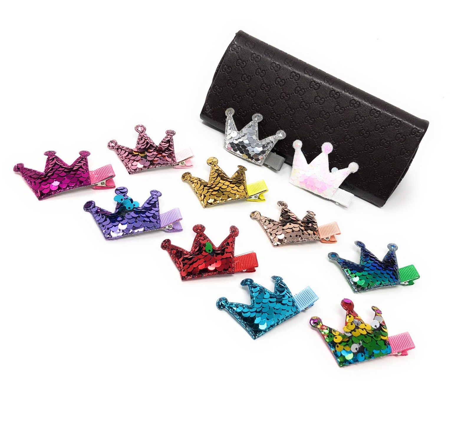 Princess Crown Sequins Hair Clips Princess Hair Clips for | Etsy