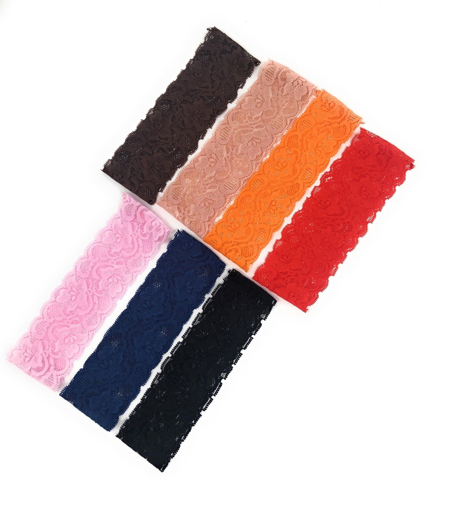 Lace Elastic Headbands 2 Wholesale Headbands Stretch | Etsy