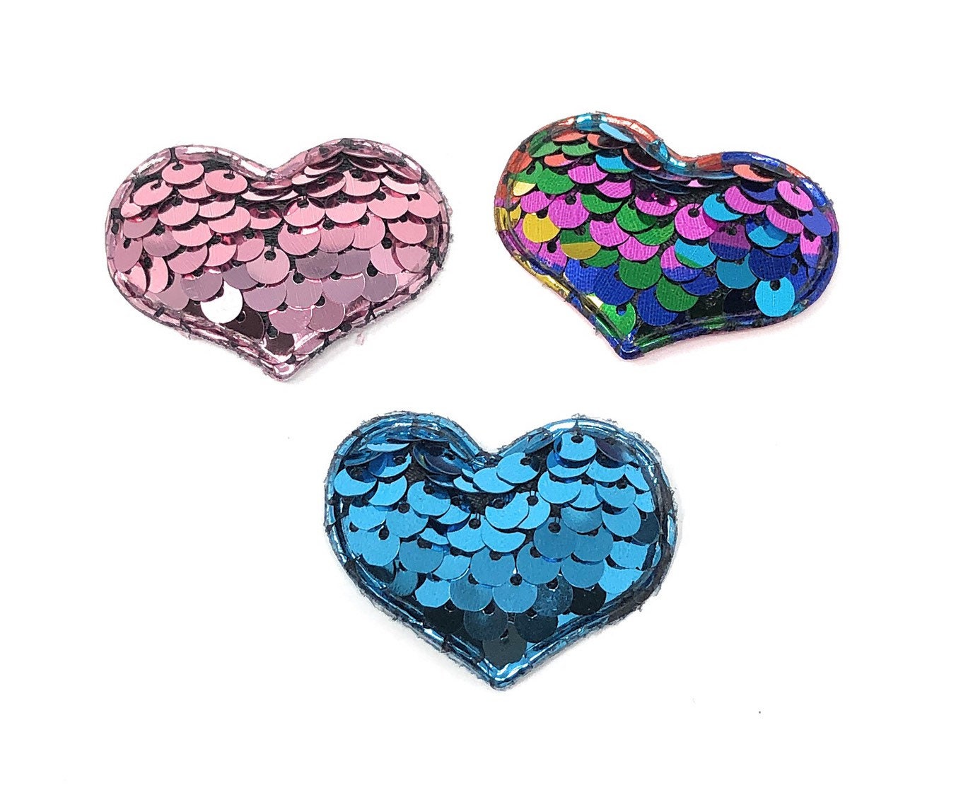 8 Pcs Heart Sequins Padded Patch Applique Heart Applique | Etsy