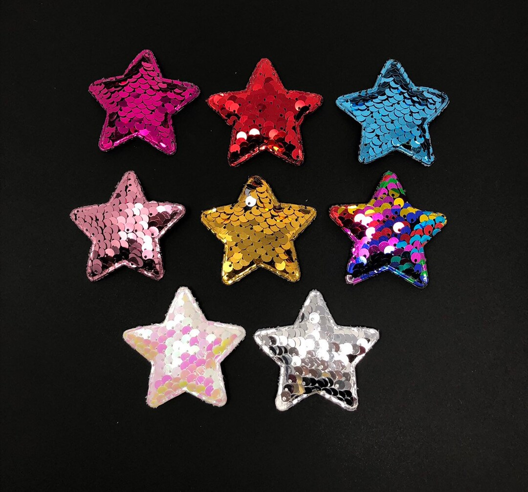 Star Sequins Padded Patch Applique, Star Applique, Star Patch, DIY ...