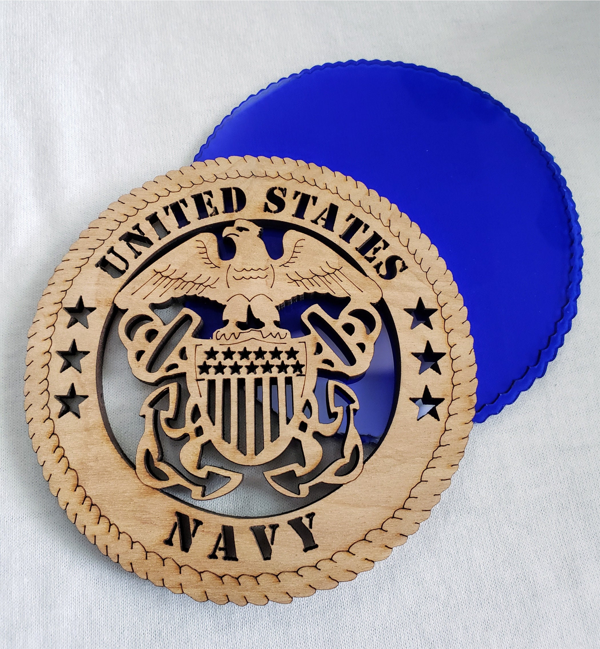 Military US Navy Laser Cut Wooden Emblem Retirement Gift - Etsy Singapore