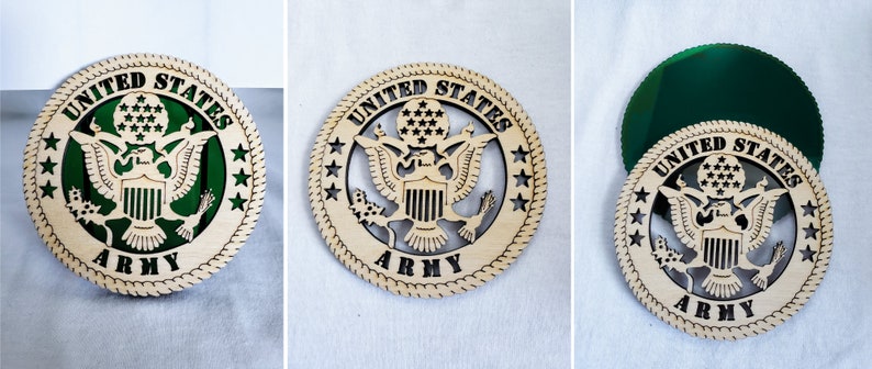 Military US Army Laser Cut Wooden Emblem Retirement Gift | Etsy