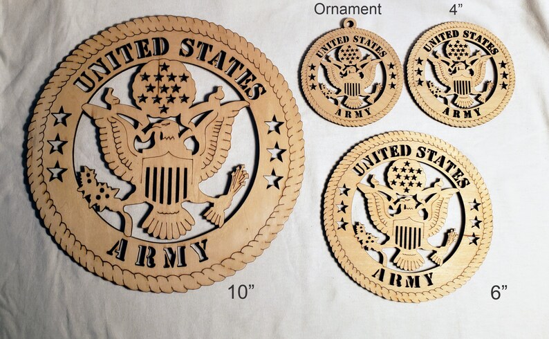 Military US Army Laser Cut Wooden Emblem Retirement Gift | Etsy