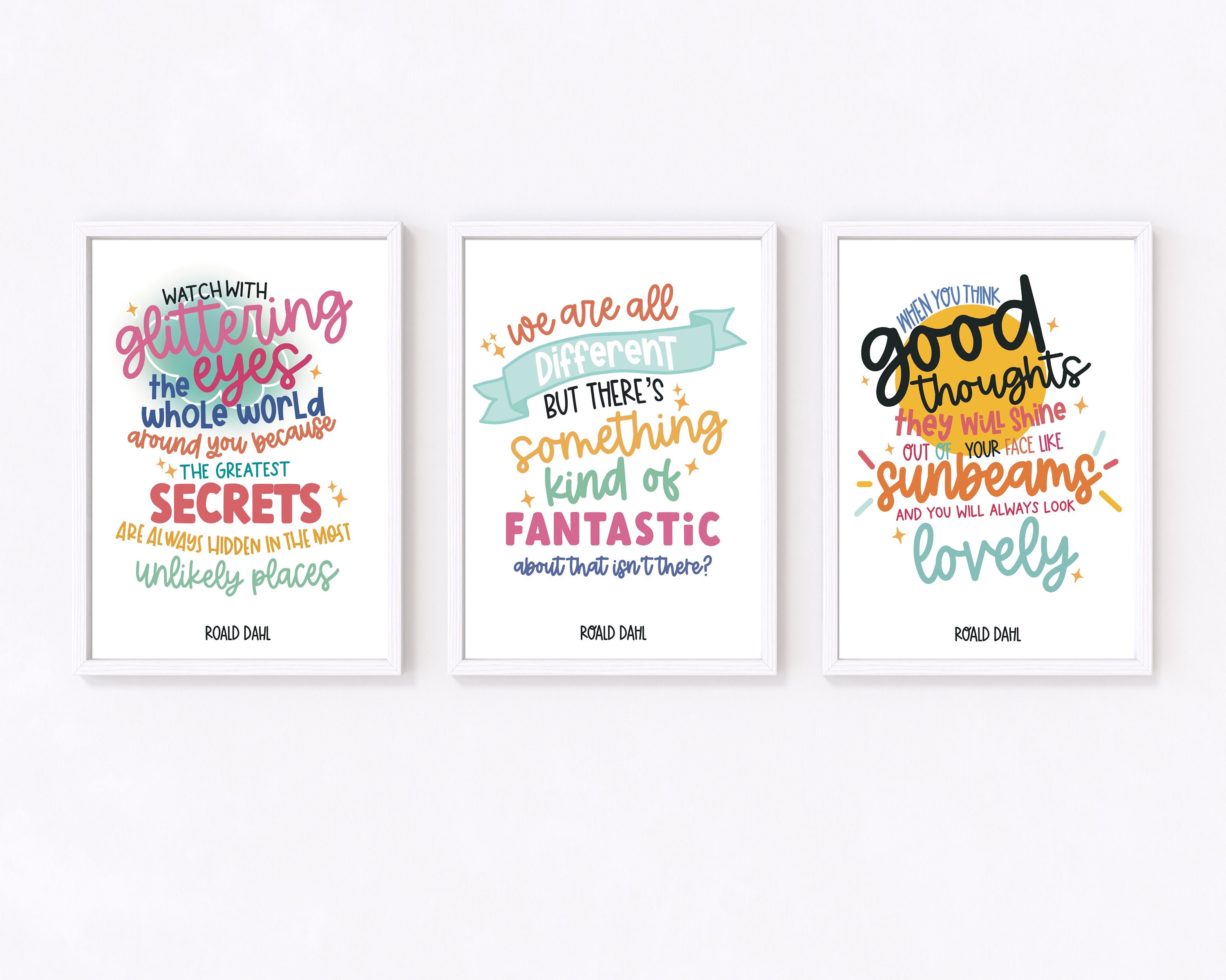 Roald Dahl Quote Prints Set of Three Nursery Print - Etsy