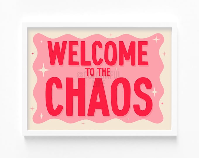 Welcome to Our Beautiful Chaos Door Hanger | 14” Sign | Front Door ...