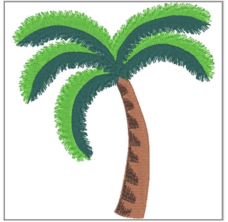 Palm Tree Machine Embroidery Design INSTANT DOWNLOAD 4 X 4 - Etsy