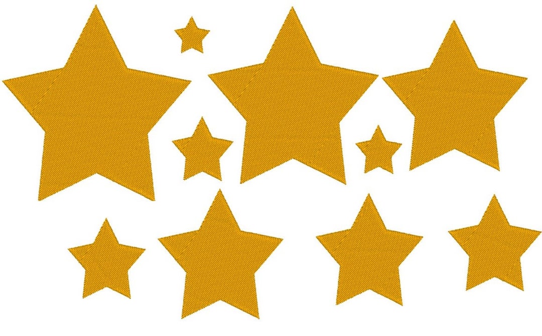 Mini Star Machine Embroidery Design - 10 SIZES 4 X 4 Hoop Individual ...