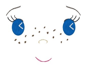 Doll Face Embroidery File 3 Sizes INSTANT DOWNLOAD 4 X 4 | Etsy