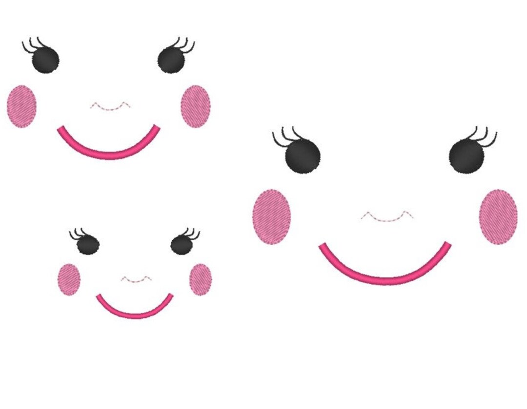 Doll Face Embroidery File 3 Sizes INSTANT DOWNLOAD 4 X 4 EMBROIDERY - Etsy