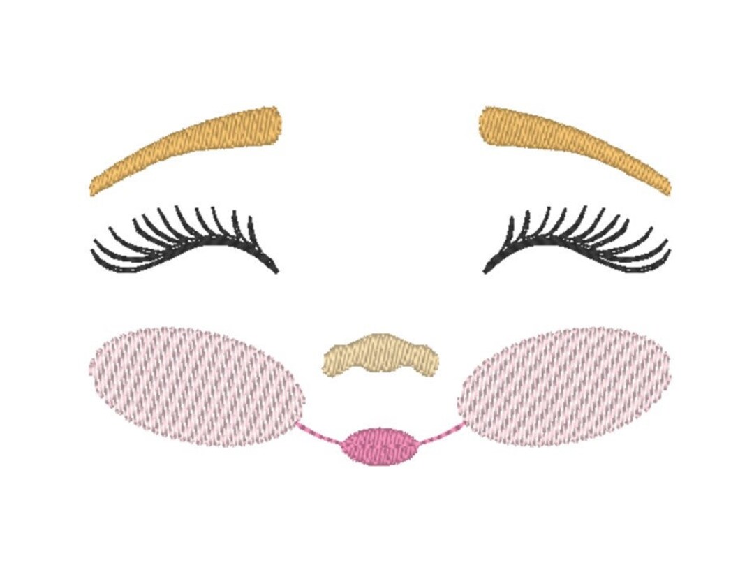 Cheeky Doll Face Machine Embroidery INSTANT DOWNLOAD 4 X 4 Hoop 3 Sizes ...
