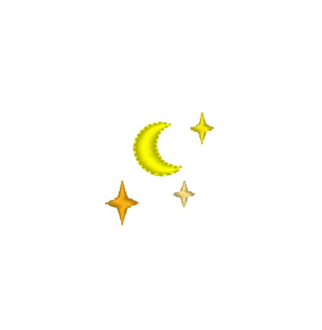 Tiny Moon and Stars Embroidery File INSTANT DOWNLOAD 4 X 4 Hoop, Mini ...