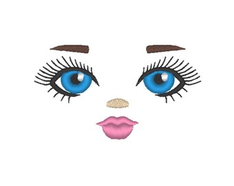 Doll Face Embroidery File 3 Sizes INSTANT DOWNLOAD 4 X 4 | Etsy