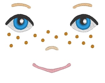 Doll Face Embroidery File 3 Sizes INSTANT DOWNLOAD 4 X 4 EMBROIDERY - Etsy