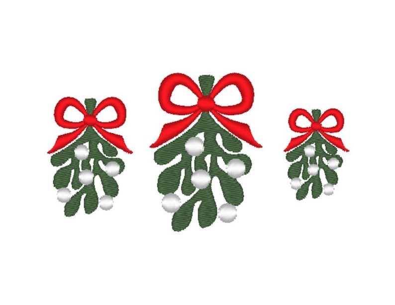 Mini Mistletoe Machine Embroidery Design 4 X4 Hoop 3 Sizes INSTANT ...