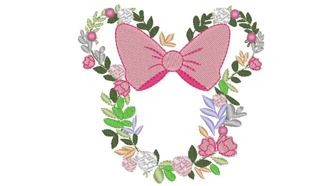 EMBROIDERY FILE Minnie Mouse Floral for Monogram Machine Embroidery ...