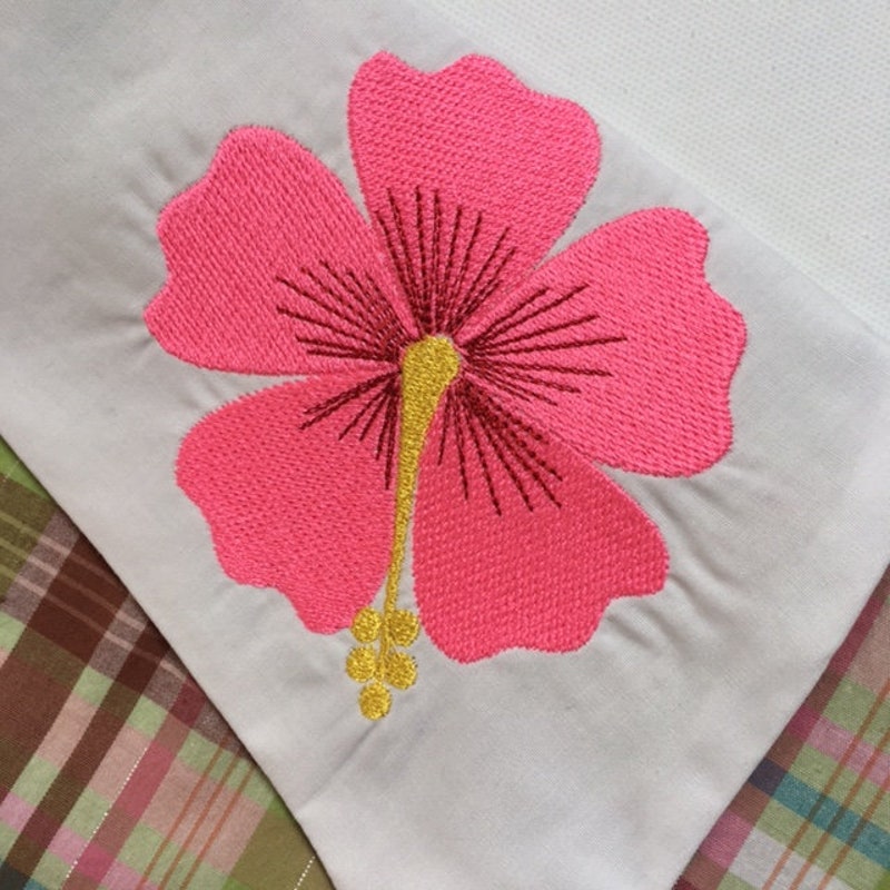 Hibiscus Embroidery - Etsy