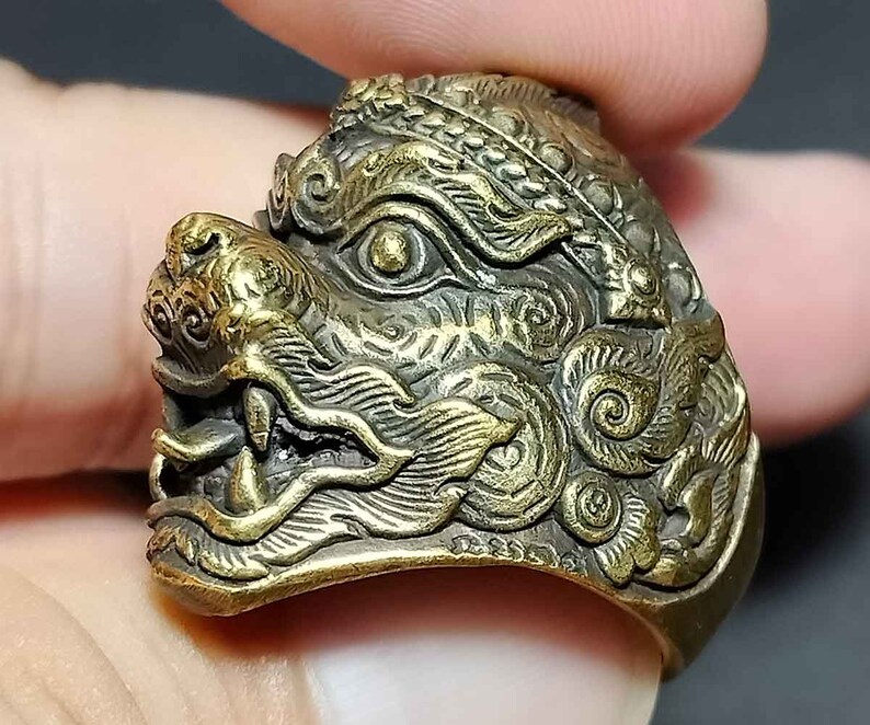 Hanuman Bronze Ring, Thai Amulet, Ramakien Art - Etsy