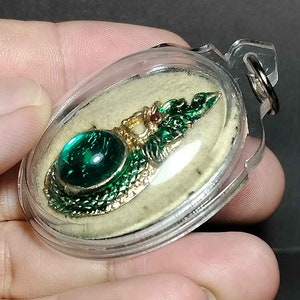 Thai Amulet Pendant, Nakha Srisutho and Nakee Sripatum, Green Naga ...