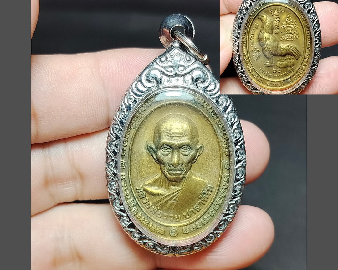 Thai Amulet Pendant, Luang Phor Ruai, Buddha Talisman, 60 Rich Phaya ...