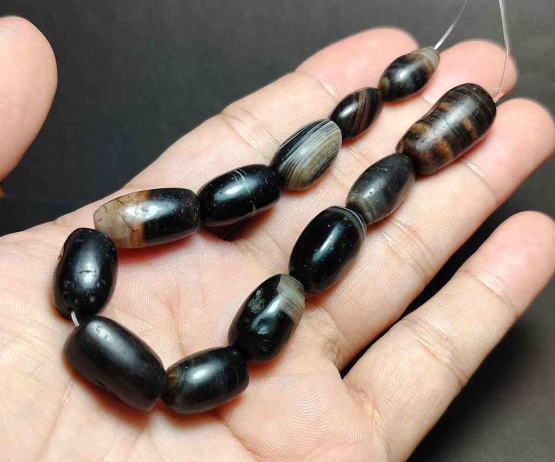 Collectible Vintage, 12 Pcs Beads, Old Beads, Afghanistan, Agate ...